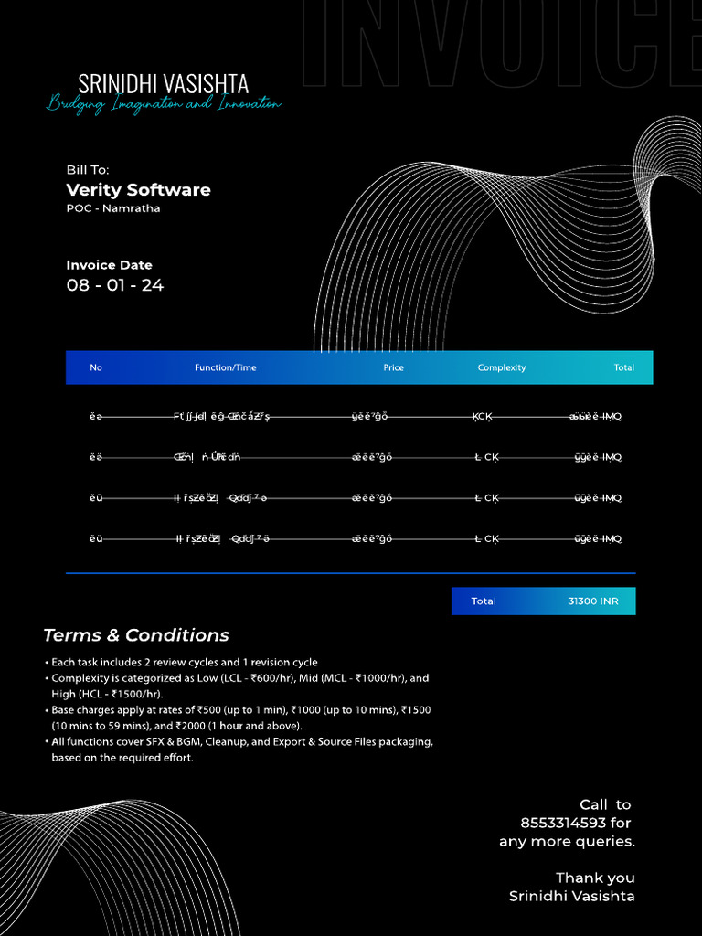 Video Editing Quotation by Srinidhi Vasishta | PDF