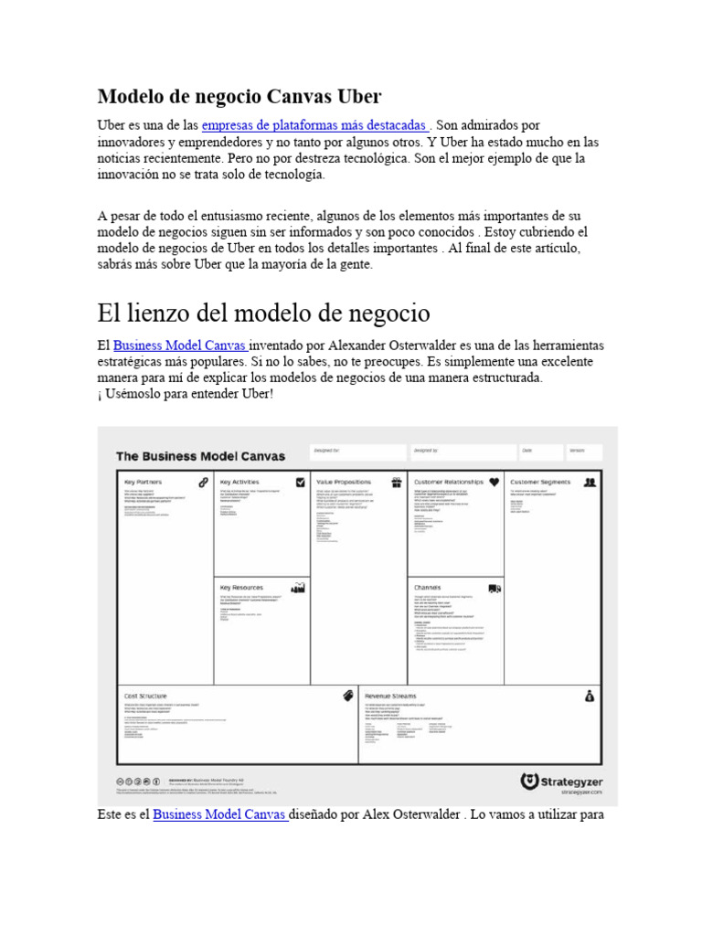 Modelo de Negocios Canvas | PDF | Business | Negocios económicos
