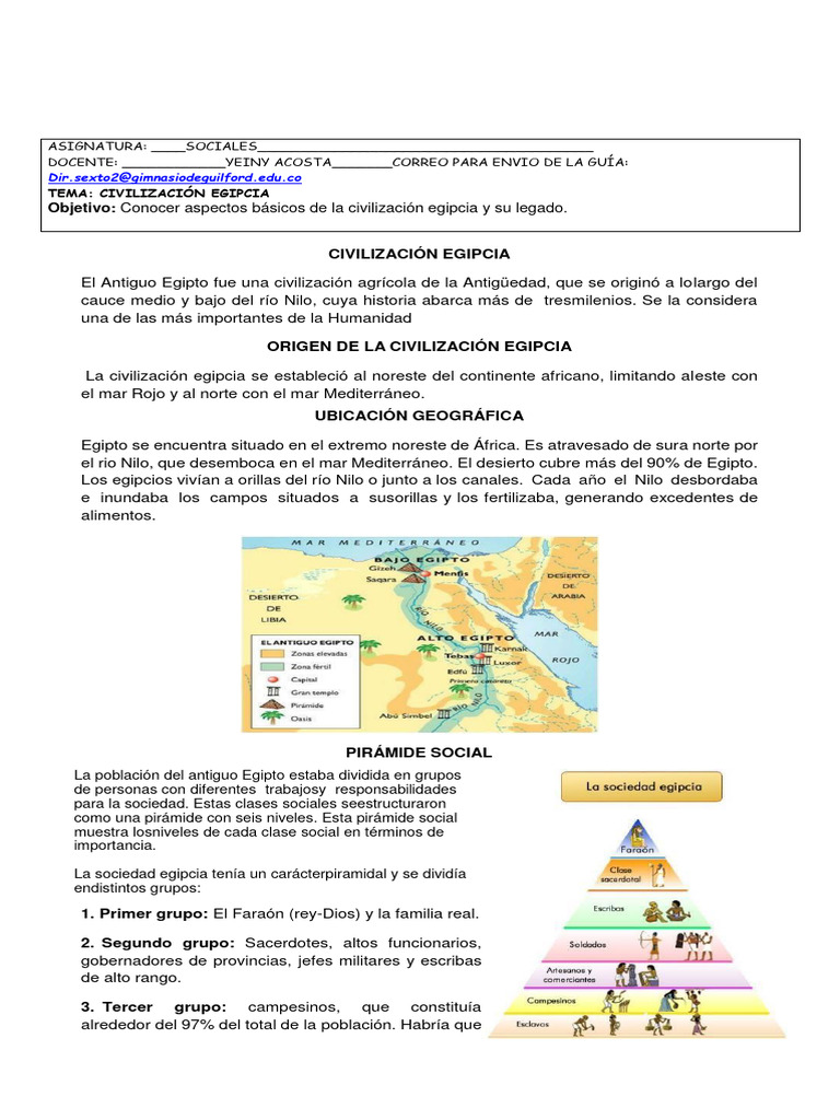 Guía Civilización de Egipcia | PDF | Antiguo Egipto | Jeroglíficos egipcios