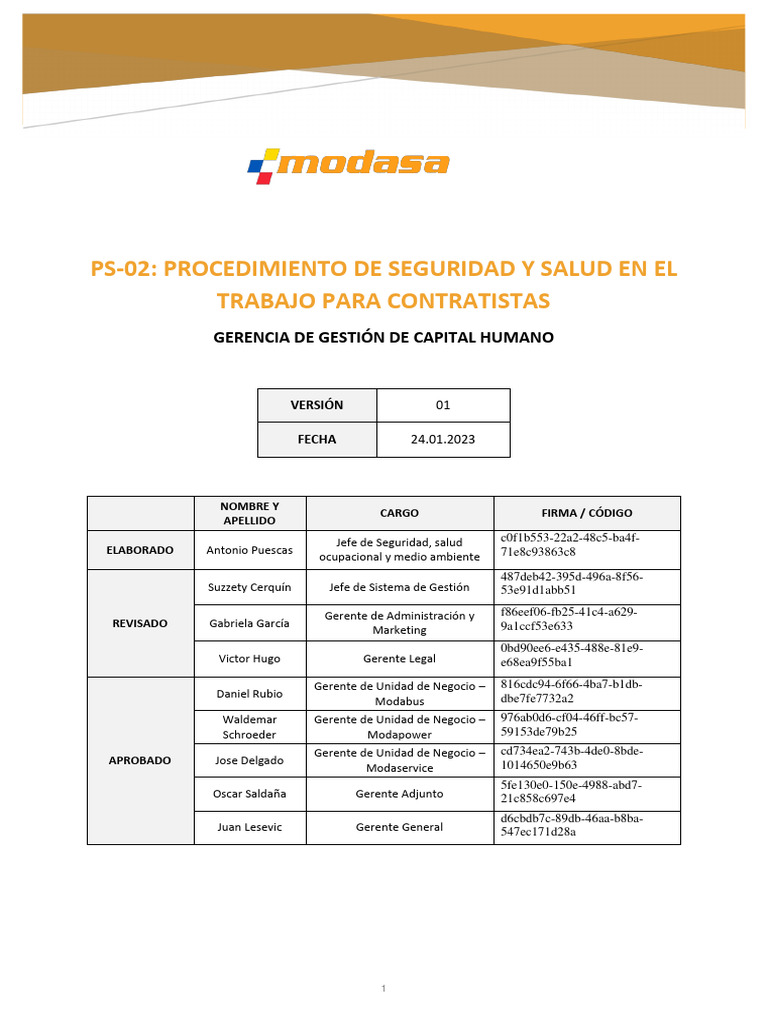 PS-02 Procedimiento SST para Contratistas-1 | PDF | Seguridad y salud ocupacional | Outsourcing