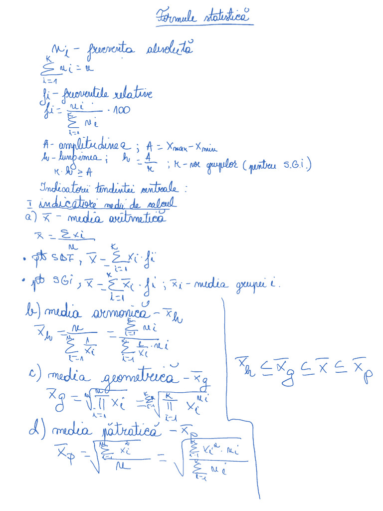 Formule Statistica | PDF