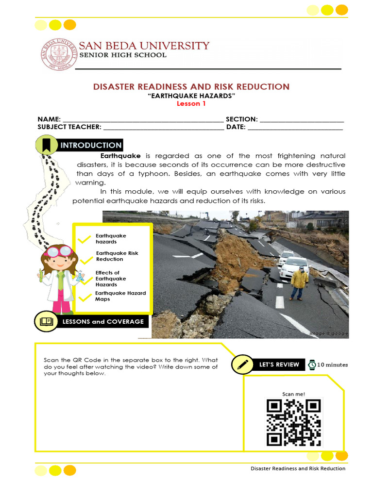 Q4 Lesson 1 (Earthquake Hazards) | PDF | Hazards | Earthquakes