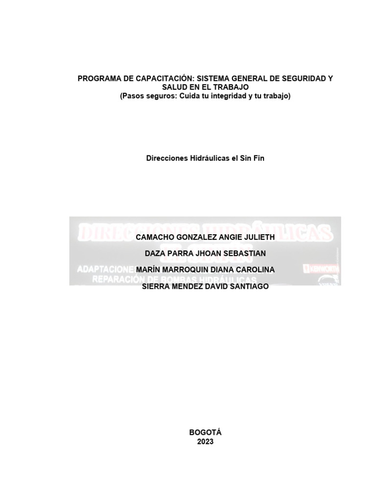 Programa De Capacitación Sgsst Pdf Aprendizaje Enseñando