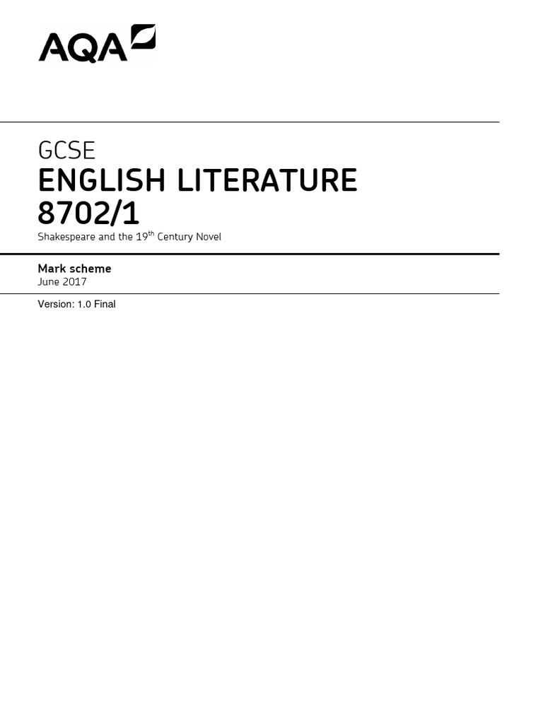 Mark Scheme Shakespeare and The 19th Century Novel | PDF | Jane Eyre