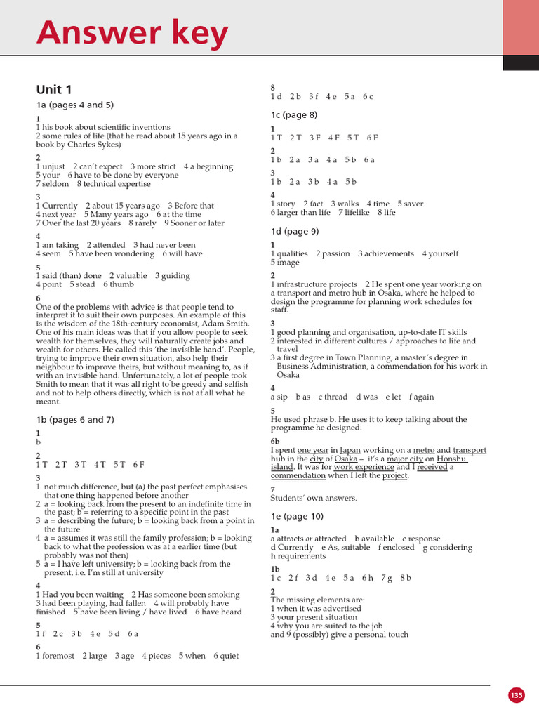 Workbook Answer Key | PDF | Tuna