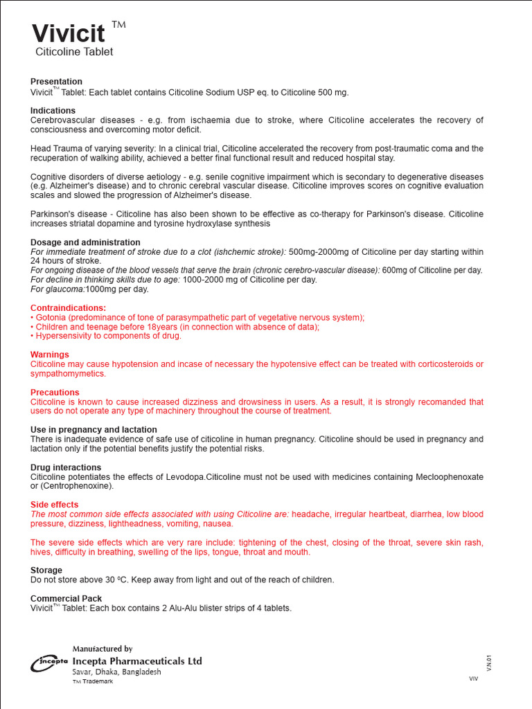 Pdoc - Vivicit Leaflet | PDF | Stroke | Parkinson's Disease