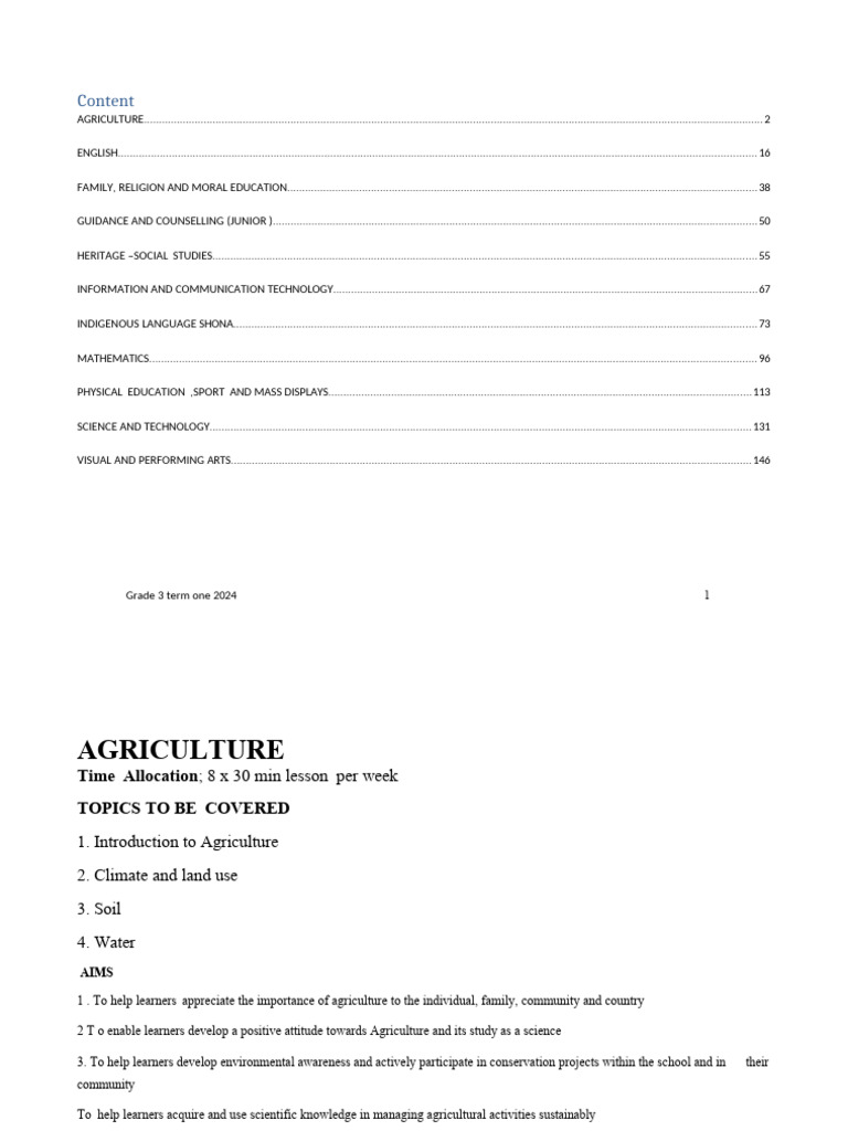 GRADE 3 SCHEME FIRST TERM-1 2024 | PDF | Educational Technology | Soil