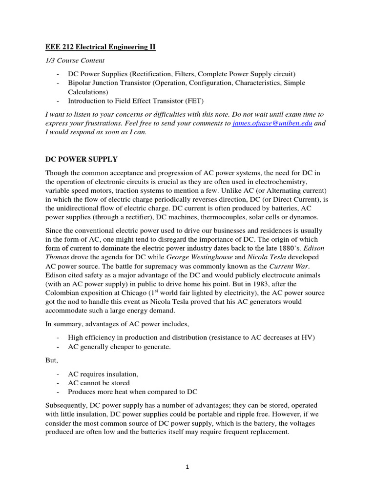 EEE 212 Part 3 | PDF | Bipolar Junction Transistor | Rectifier