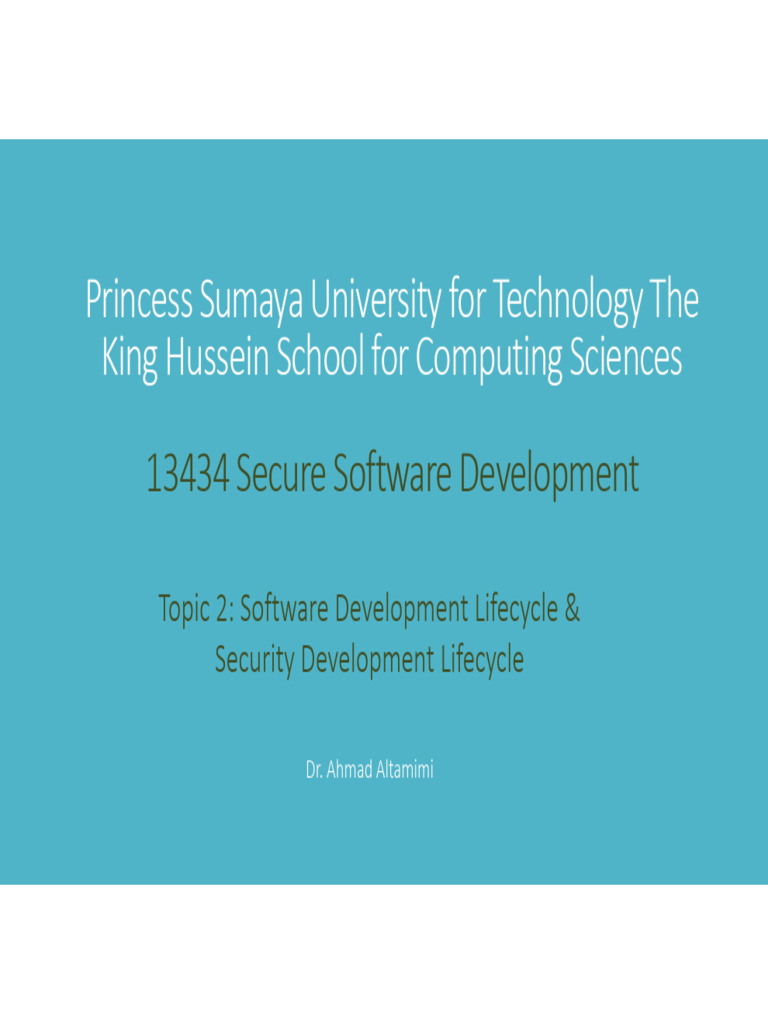 SDLC & SDL: Models and Phases Overview | PDF | Software Development ...