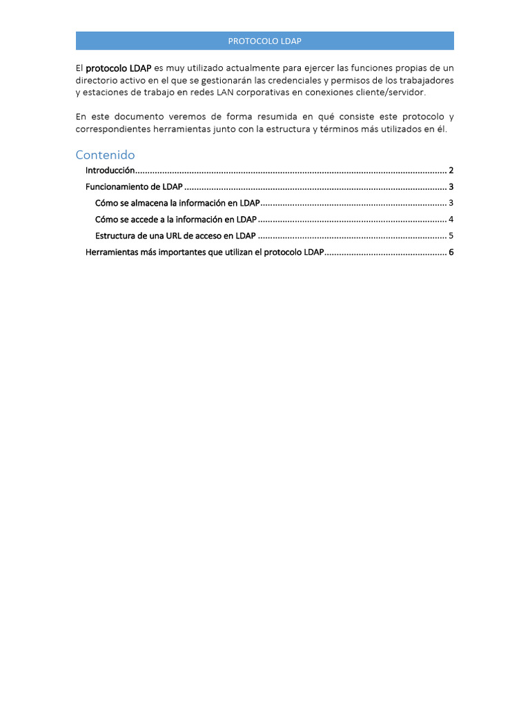 LDAP | PDF | Directorio Activo | Estándares de internet