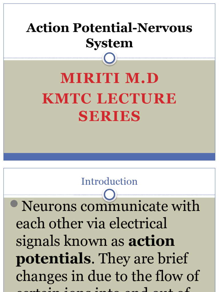 Action Potential-Nervous System | Download Free PDF | Depolarization ...