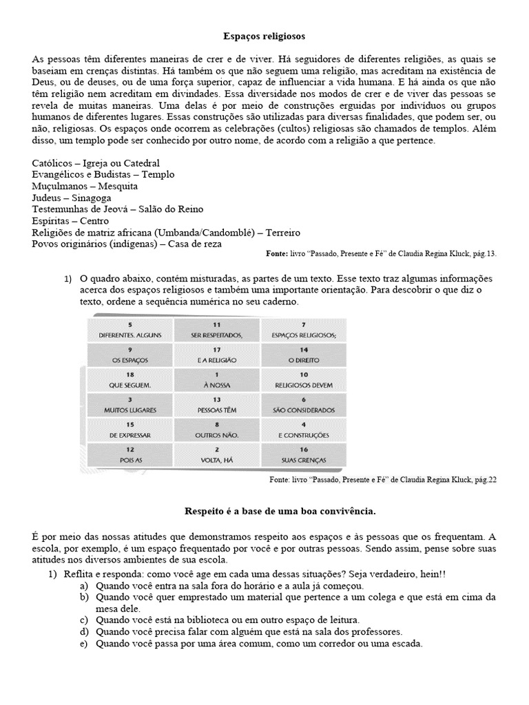 Espaços Religiosos Templos | PDF | Fé | Fés religiosas