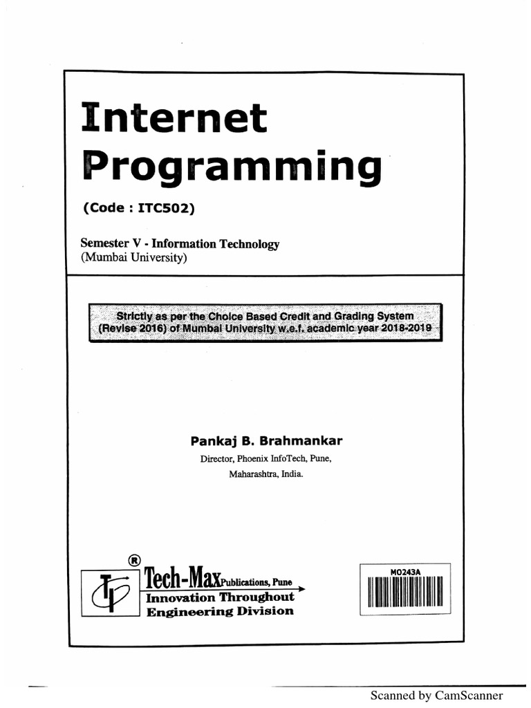 Internet Programming Techmax Semester 5 Information Technology Engineering | PDF