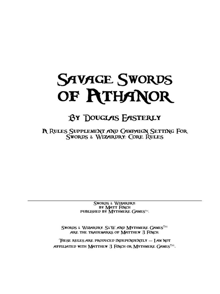 Savage Swords of Athanor | PDF | Alchemy | Dragon