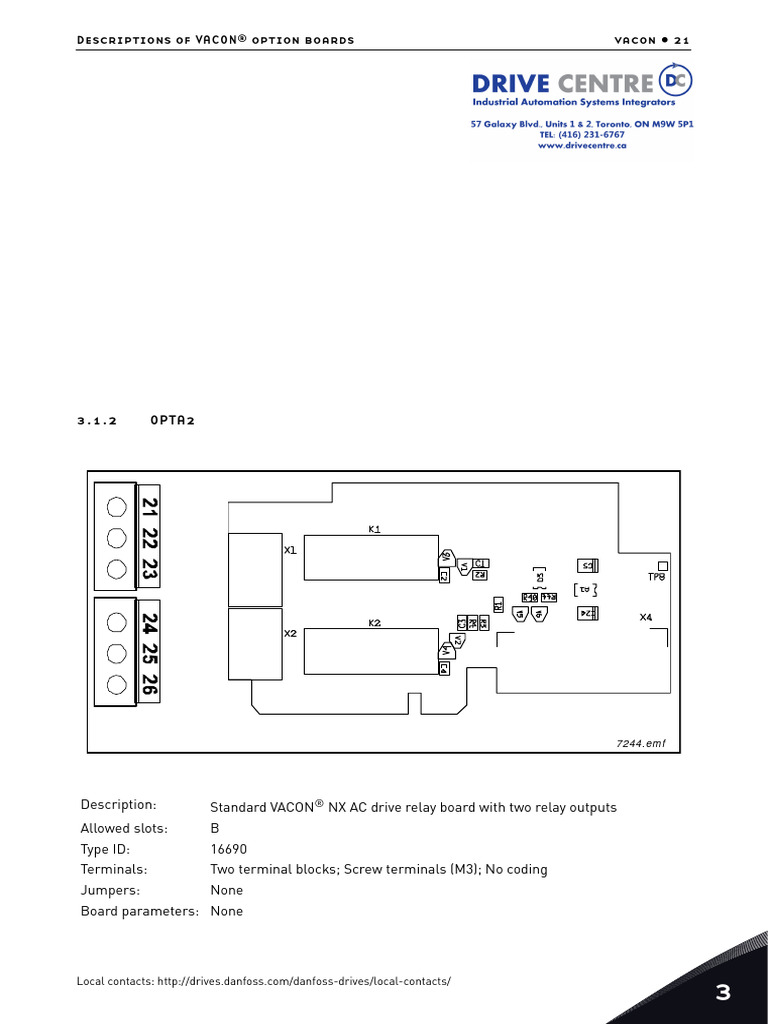 Vacon OPT A2 Manual | PDF | Relay | Electronics