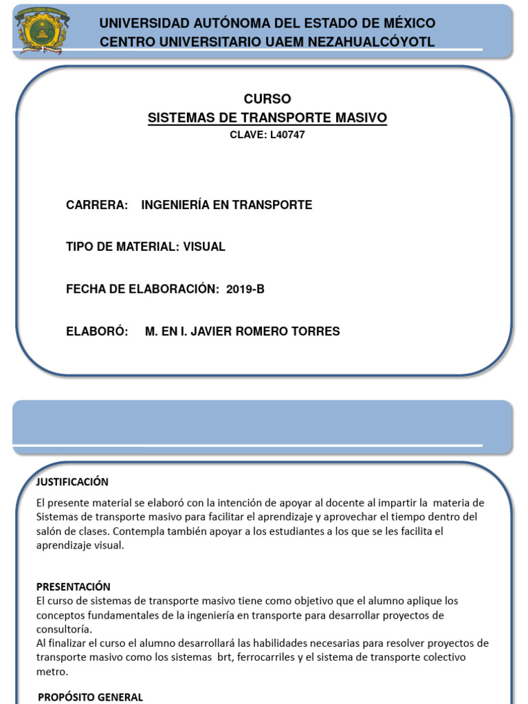 Sistemas de Transporte Masivo | PDF | Tren | Transporte