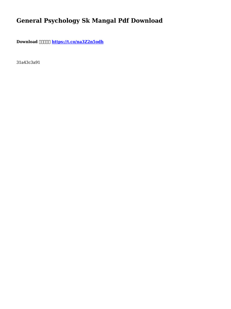 General Psychology SK Mangal PDF Download | PDF