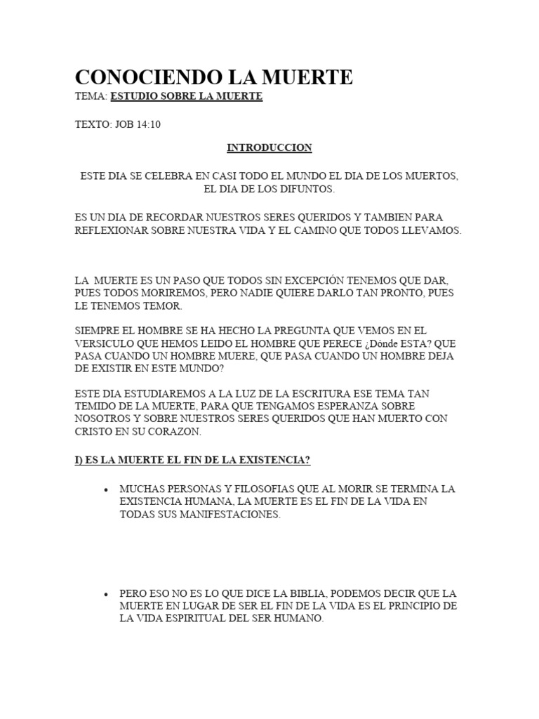 CONOCIENDO LA MUERTE | PDF | Muerte | Dios