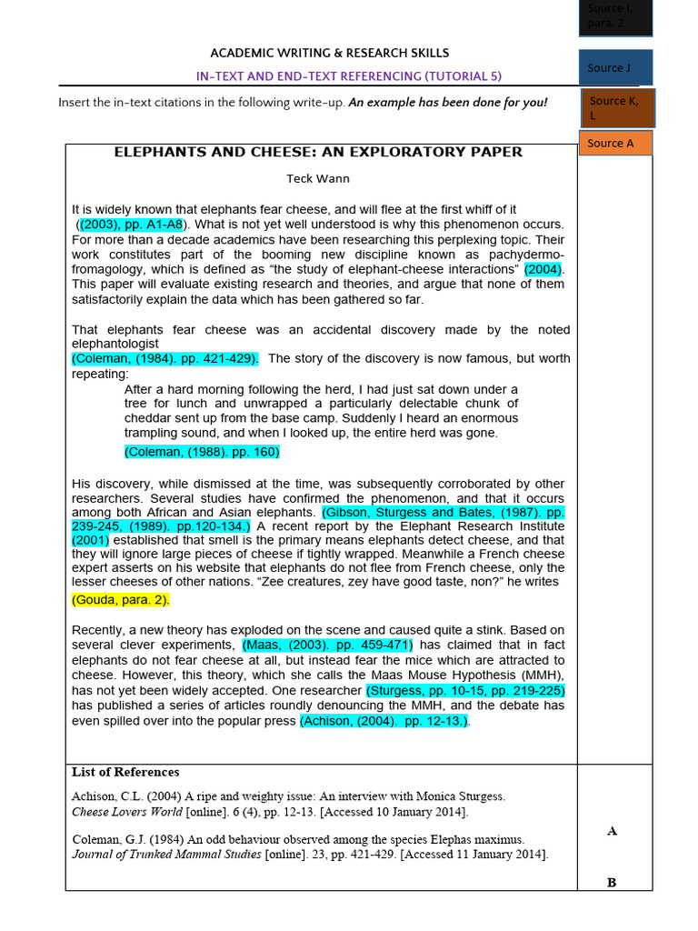 Elephants and Cheese: An Exploratory Paper: Teck Wann | PDF