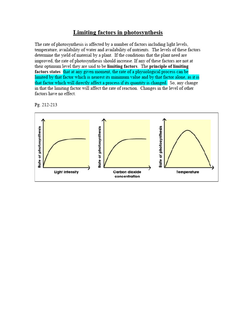 #4 Limiting Factors in Photosynthesis | PDF | Photosynthesis | Leaf