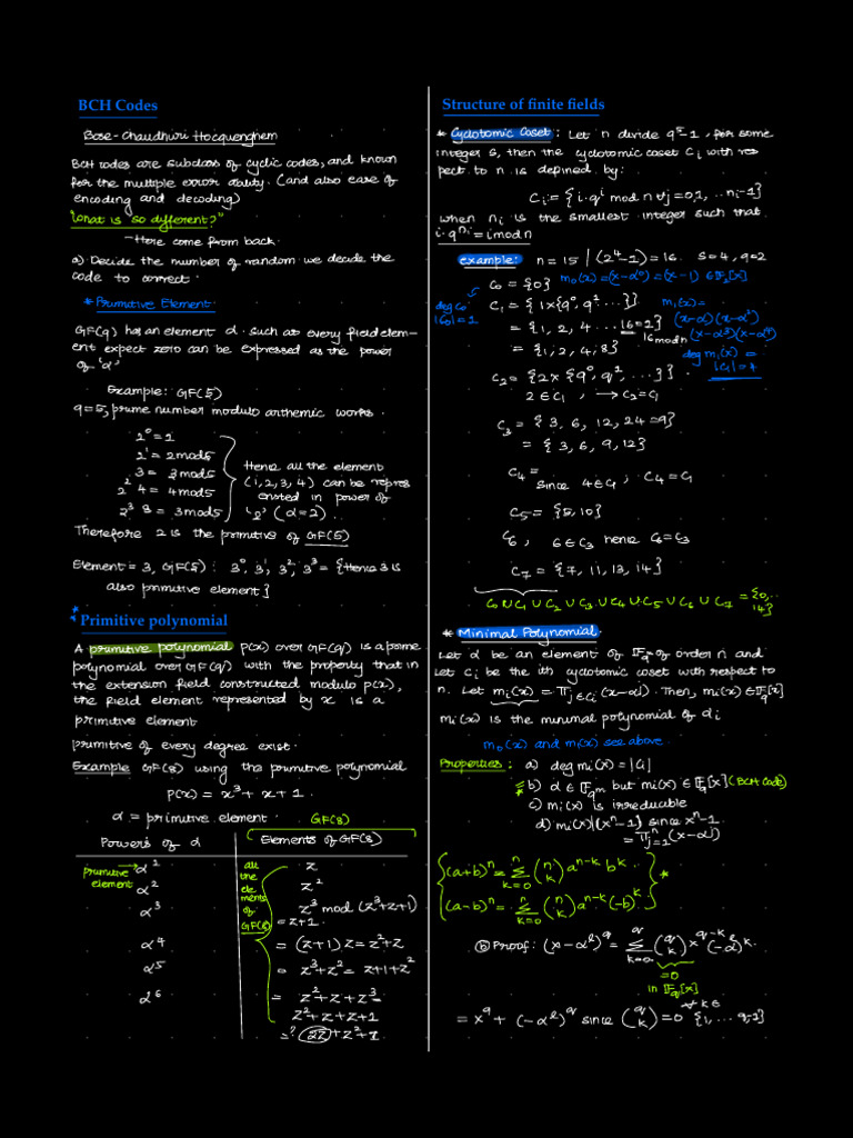 BCH Codes | PDF | Mathematics | Error Detection And Correction