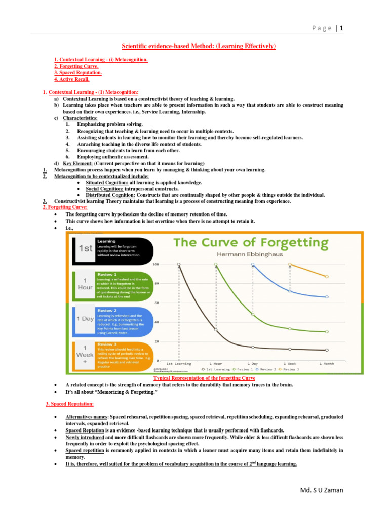 Scientific Evidence Based Method (Learning Effectively) | PDF | Flashcard | Learning