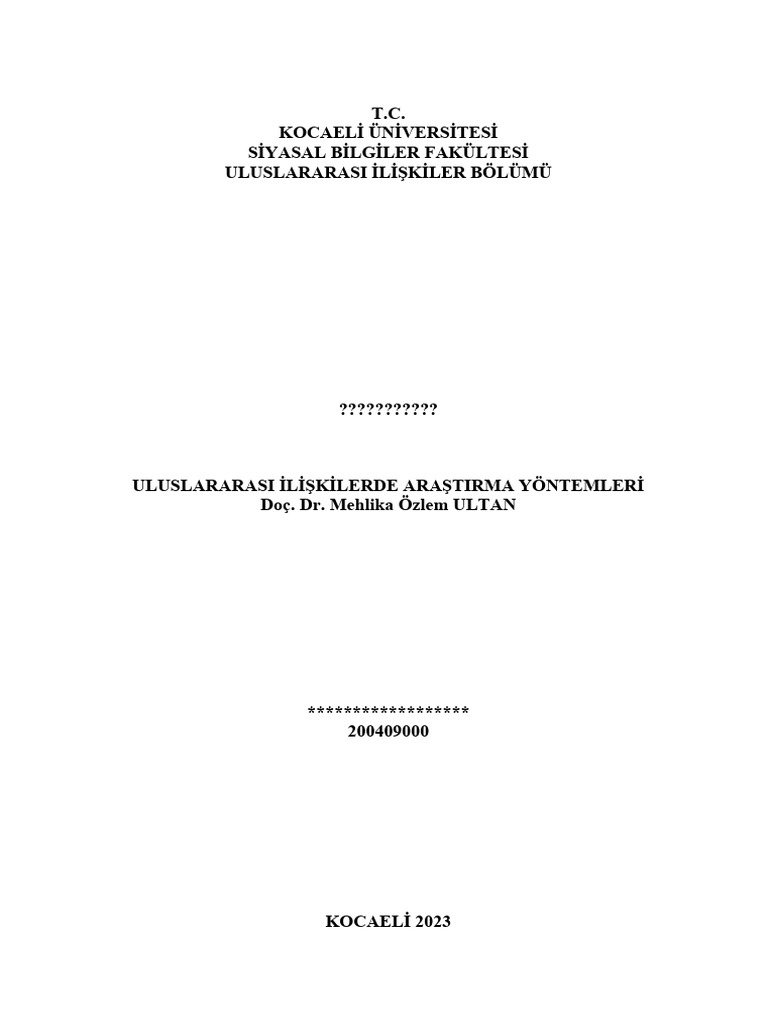 Ornek Odev 2023 | PDF