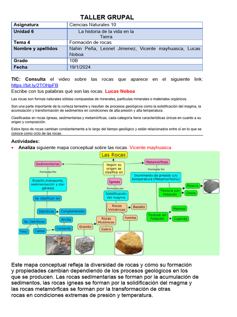 Tarea | PDF | Roca (geología) | Roca ígnea
