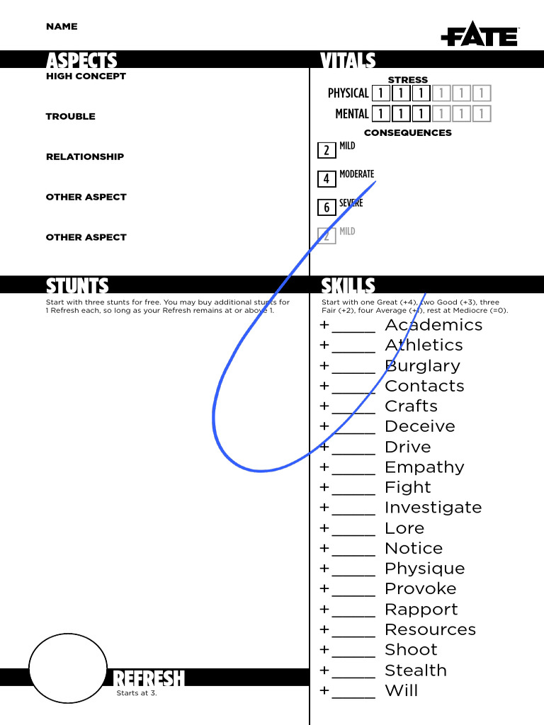 Fate Condensed Character Sheet - 240207 - 180612 | PDF | Psychology ...