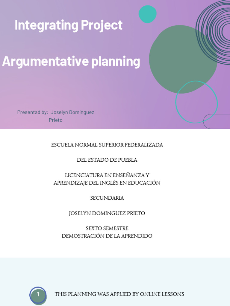 Integrating Project Argumentative Planning | PDF | Human Communication | Learning