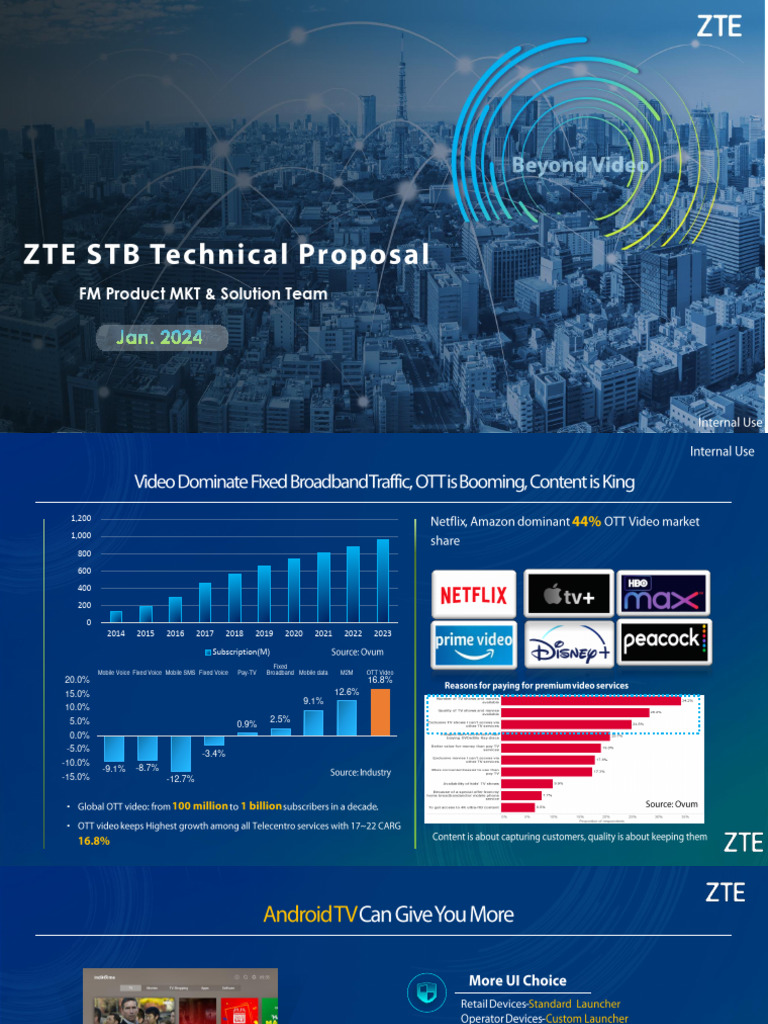 ZTE STB Presentation V2.0 | PDF | System On A Chip | Set Top Box