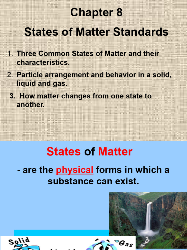 Ch 8 States of Matter | PDF | Liquids | Gases