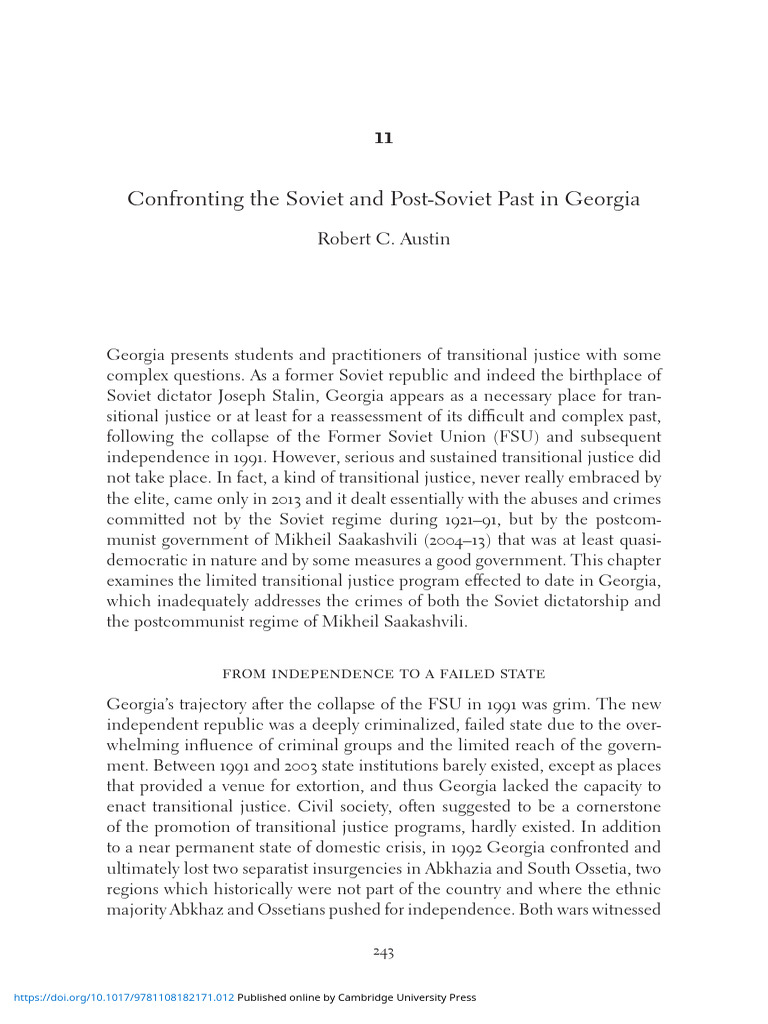 Georgia's Transitional Justice Challenges | PDF | Georgia (Country ...