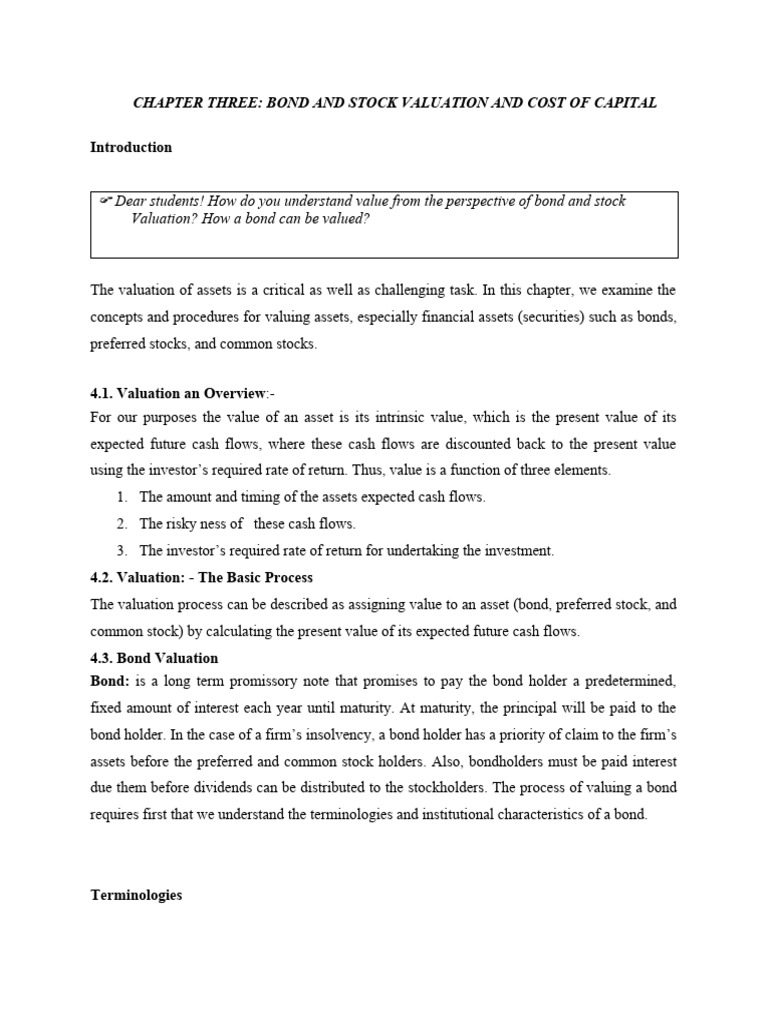 Chapter 3 FM I | Download Free PDF | Bonds (Finance) | Cost Of Capital