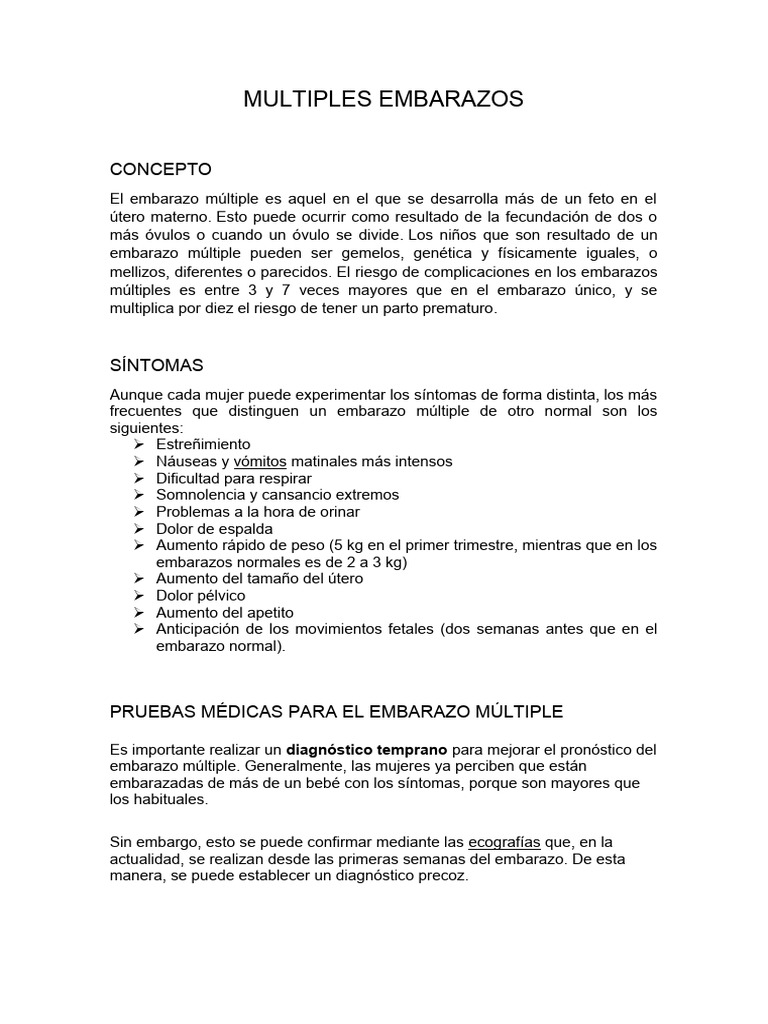 Multiples Embarazos | PDF | El embarazo | Nacimientos Múltiples