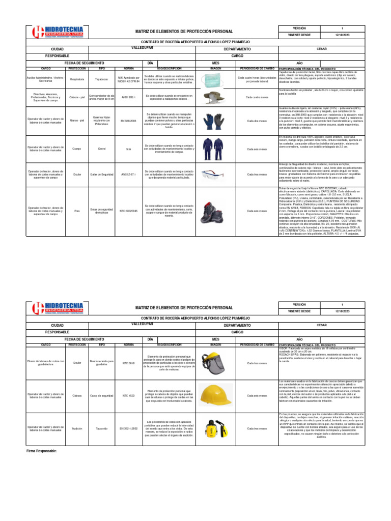 MATRIZ EPP | PDF | Escuchando | Materiales