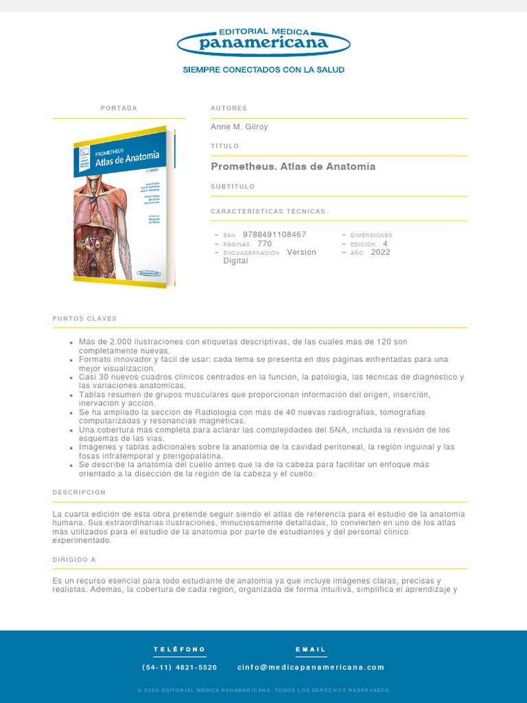 Prometheus. Atlas de Anatomía: Portada Autores | PDF | Abdomen | Tórax