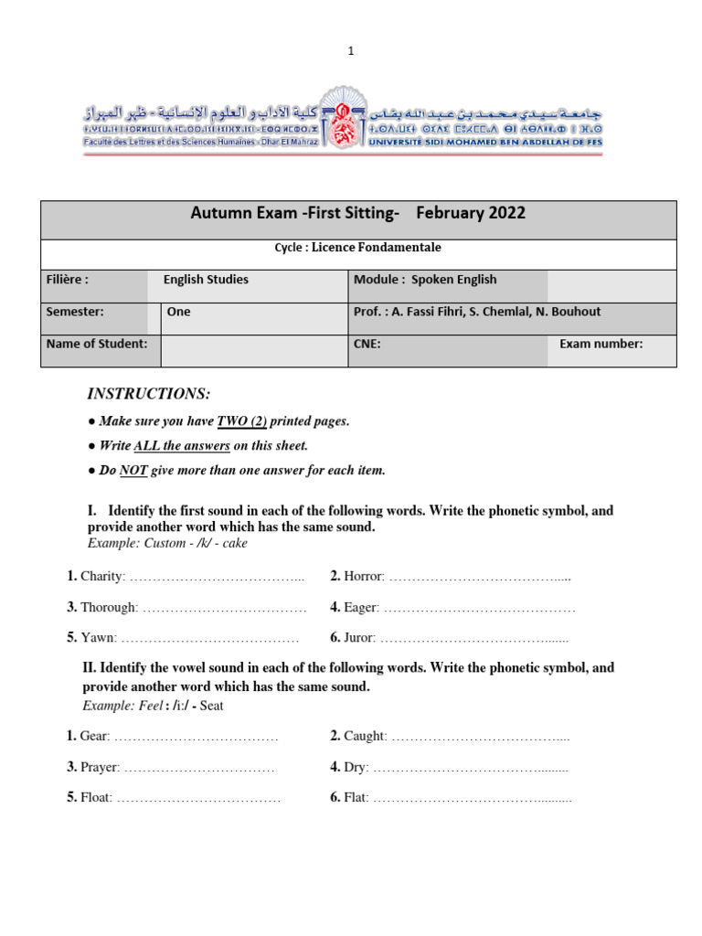 Spoken Englsh - Autumn 2022 1st Sitting | PDF | Stress (Linguistics ...
