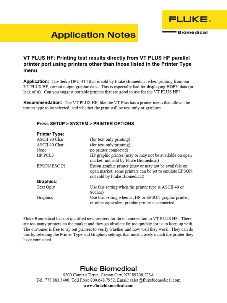 Vtplushf Appnote Printing Test Results From VT Plus HF With Other ...