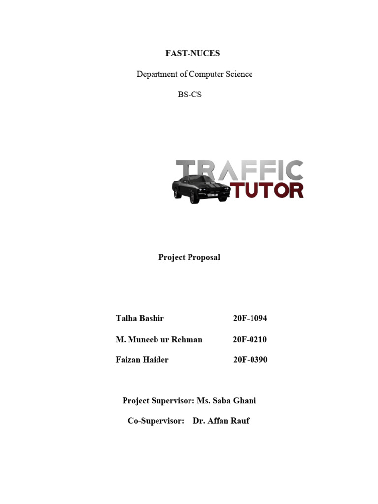 FYP Proposal | PDF | Traffic | Application Software