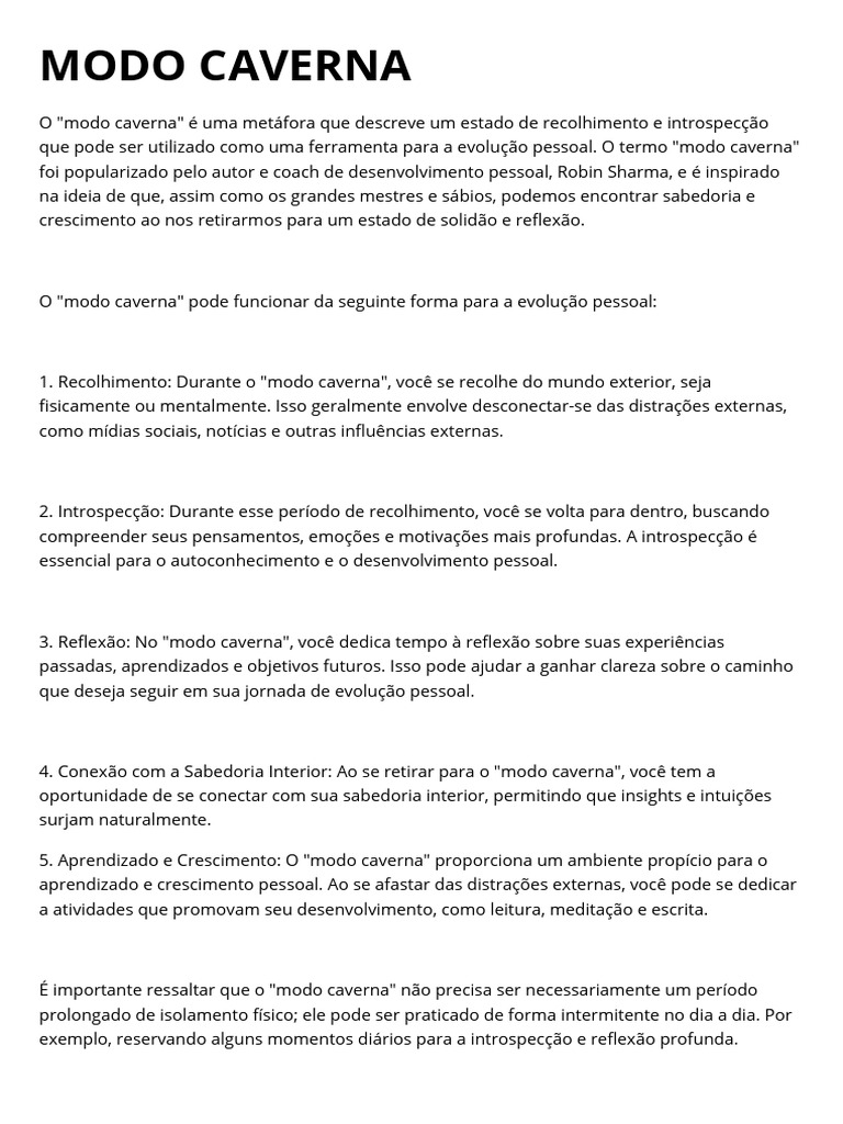 Modo Caverna | PDF