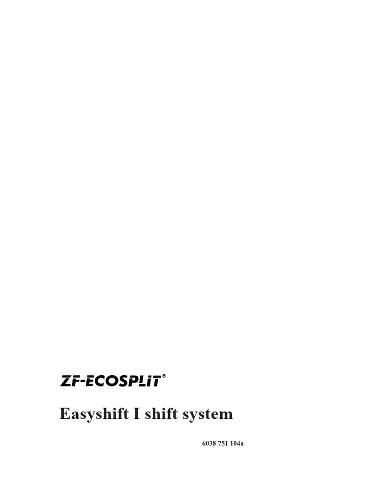 ZF Ecosplit - Easyshift I Shift System - Repair Manual | PDF | Manual ...