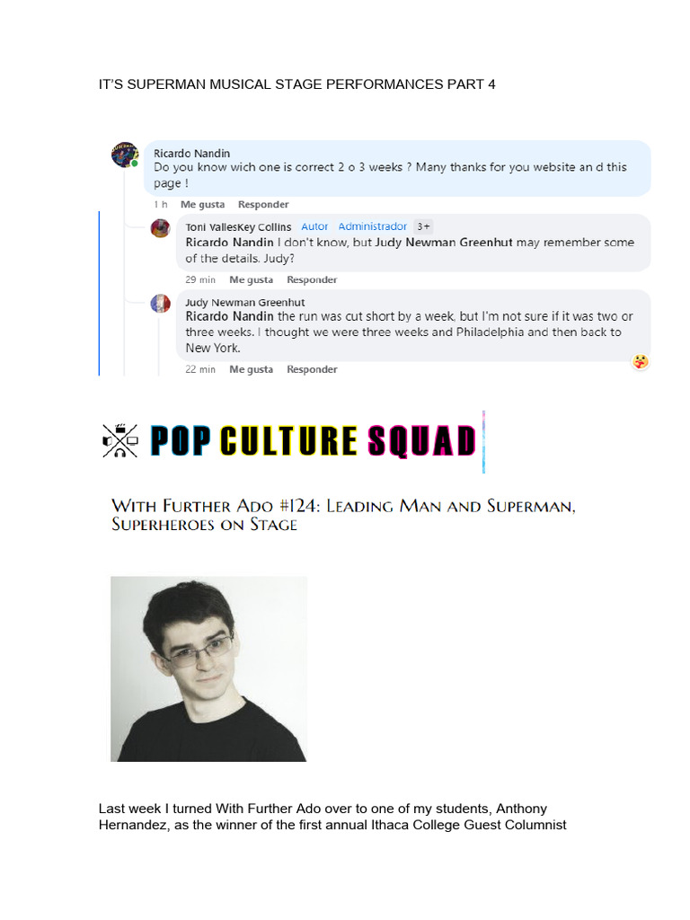 Its Superman Stage Performances Part 4 | PDF | Superheroes