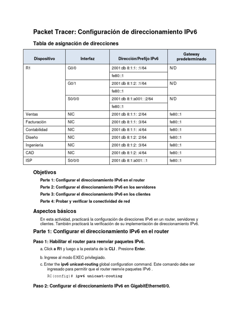 PRACTICA 11 Nov Ipv6 | PDF | Enrutador (Computación) | Yo Pv6