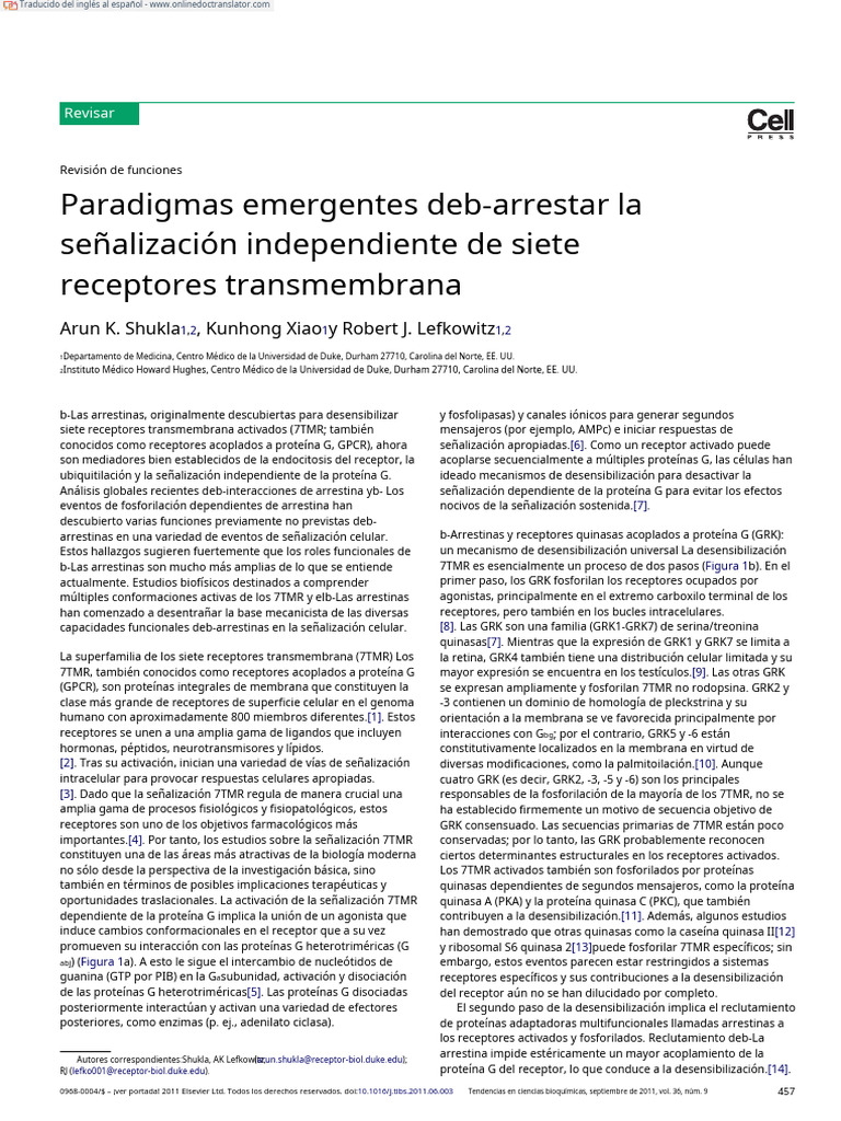 Emerging Paradigms of B-Arrestin Dependent Seven Transmembrane Receptor ...