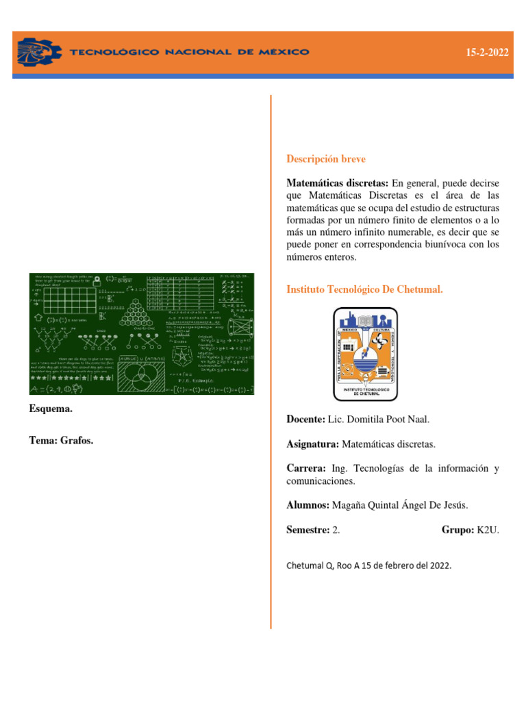 1 1 Esquema Grafos Ángelmagaña Pdf Teoría De Grafos Vértice 2897