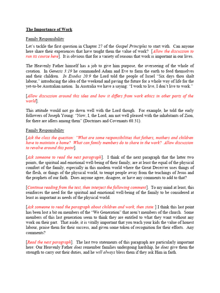 The Importance of Work | Download Free PDF | Genesis Creation Narrative ...