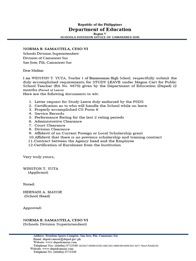 Study Leave Application Guide | PDF