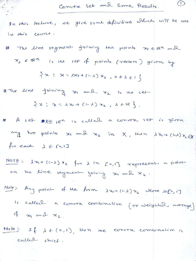 Optimise 2 - Convex Set | PDF
