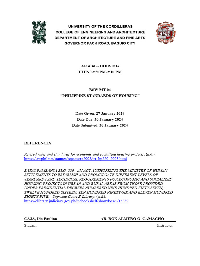 Housing RSW | PDF | Road | Public Housing
